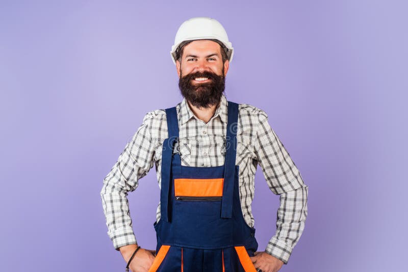 Builder in Hardhat. Construction Man with Helmet. Worker in Helmet at ...