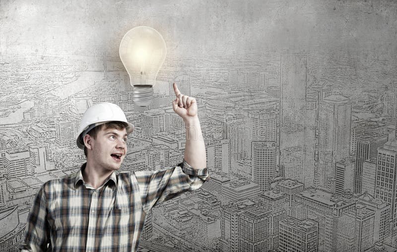 Builder has an idea stock image. Image of concept, opportunity - 56599453