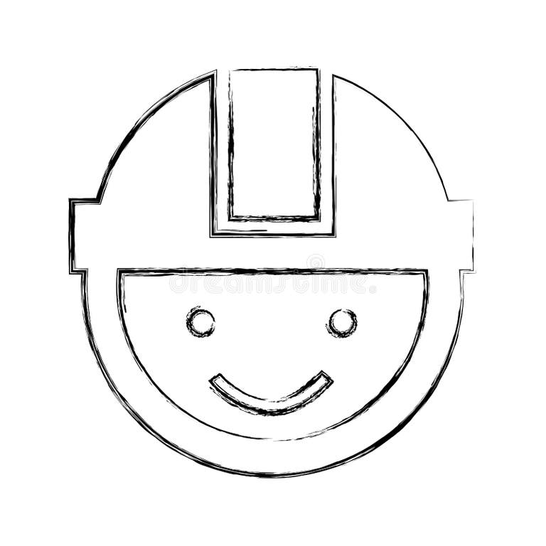 Builder head with helmet stock vector. Illustration of industrial ...
