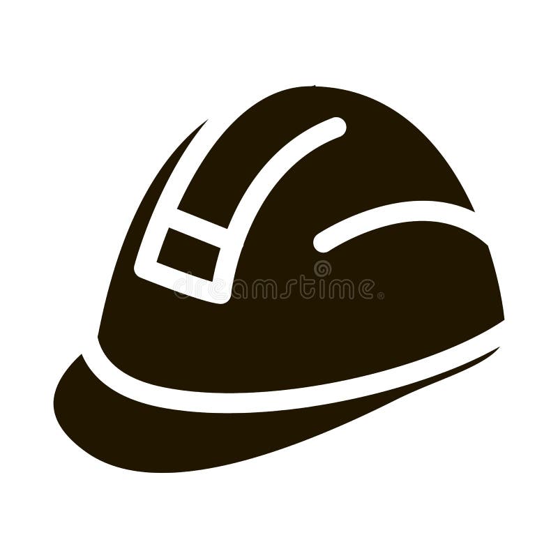 Builder Heavy Helmet Icon Vector Glyph Illustration Stock Vector ...