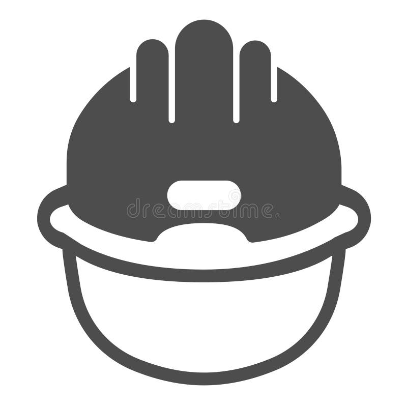 Builder Helmet Solid Icon, Making Road Concept. Vector Graphics Stock ...