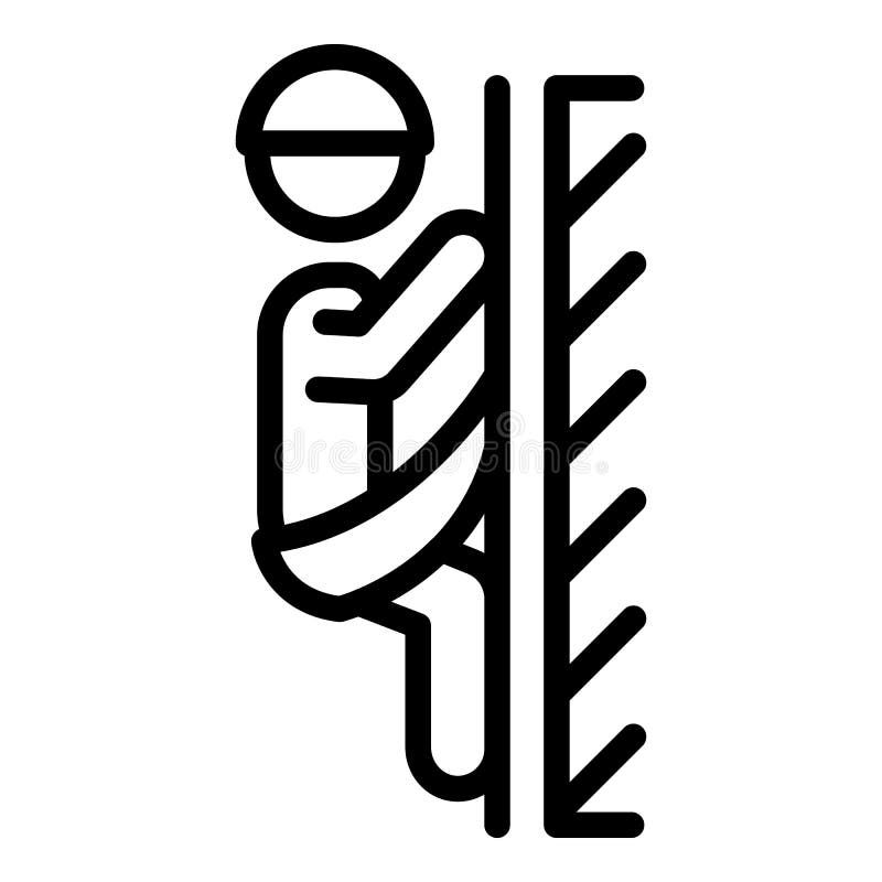 Builder High Working Icon, Outline Style Stock Vector - Illustration of ...