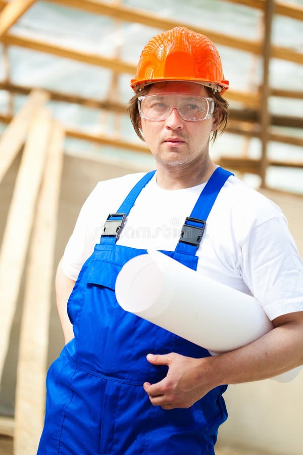 Builder Holding Construction Plan Stock Photo - Image of adult ...