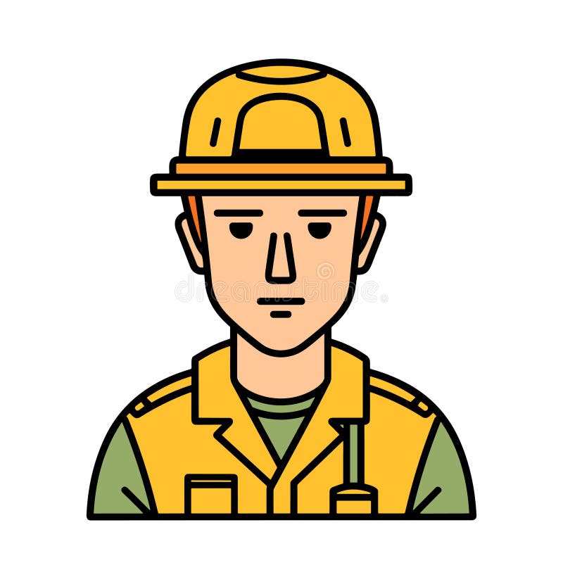 Builder Icon Construction Worker Icon Isolated Cartoon Engineer Icon