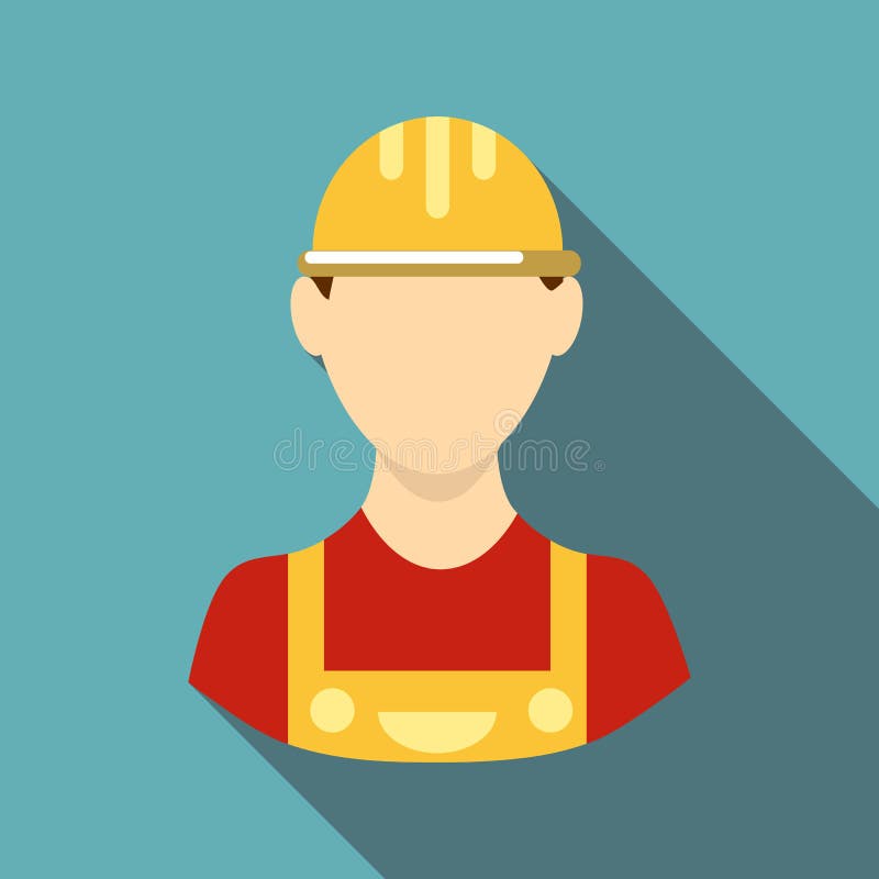 Builder icon, flat style stock vector. Illustration of industry - 85167645