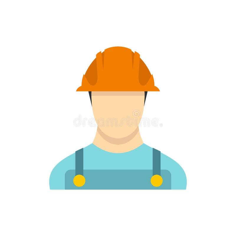 Builder icon, flat style stock vector. Illustration of engineer - 79244362
