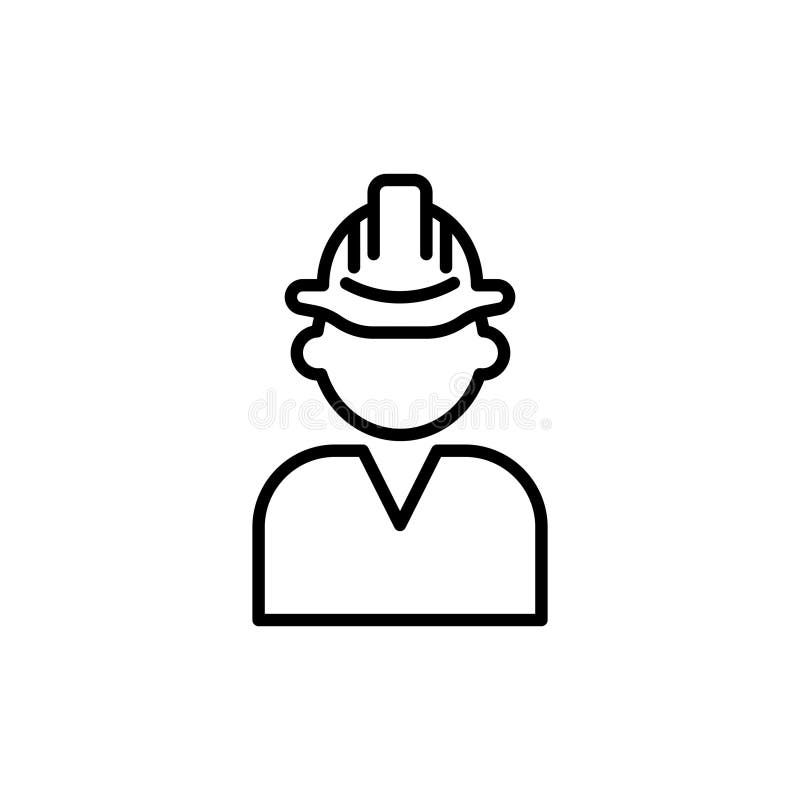 Builder Icon Isolated on White Background Stock Vector - Illustration ...