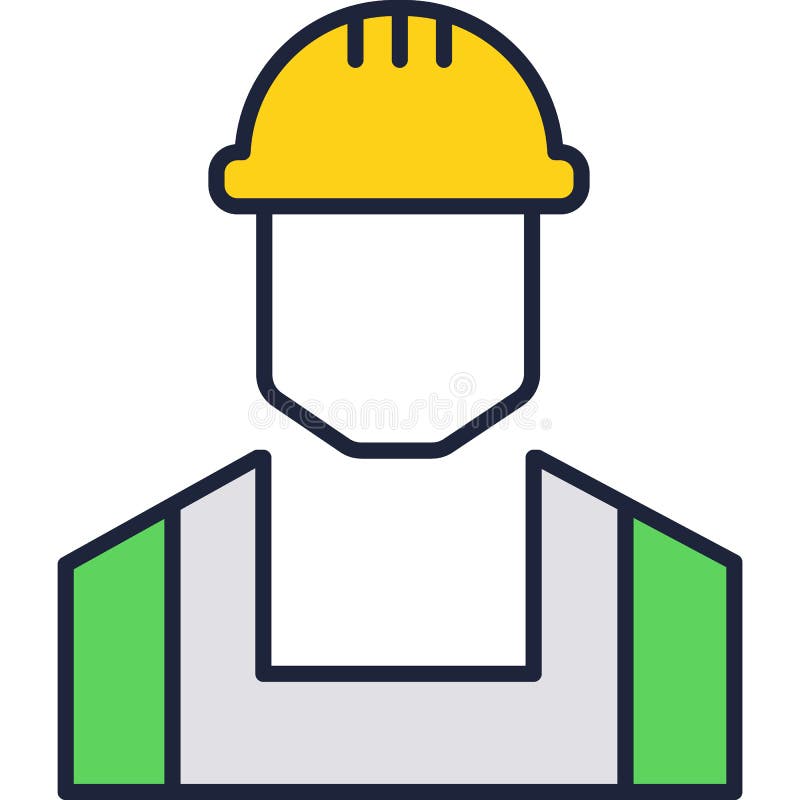 Builder Icon Worker in Uniform Hat Helmet Vector Stock Vector ...