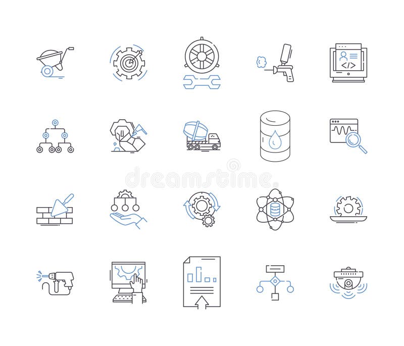 Builder and Industry Outline Icons Collection. Builder, Industry ...