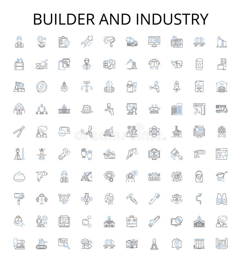 Builder and Industry Outline Icons Collection. Builder, Industry ...