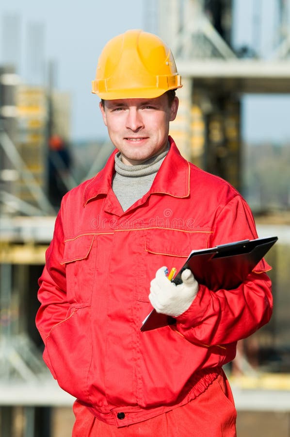 Inspector at Construction Ares Stock Photo - Image of helmet, industry ...