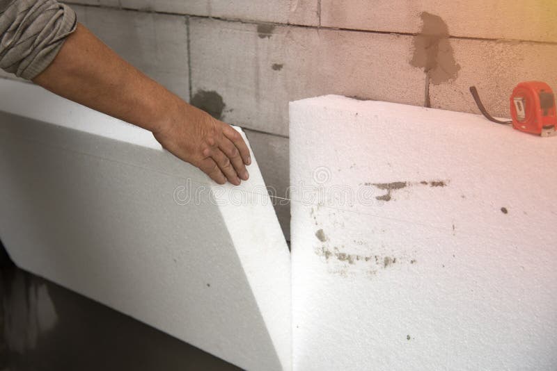 Builder Installs Polystyrene Foam Sheets Stock Photos - Free & Royalty ...