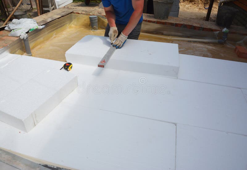 Builder Insulating House Foundation Floor with Rigid Foam Board ...