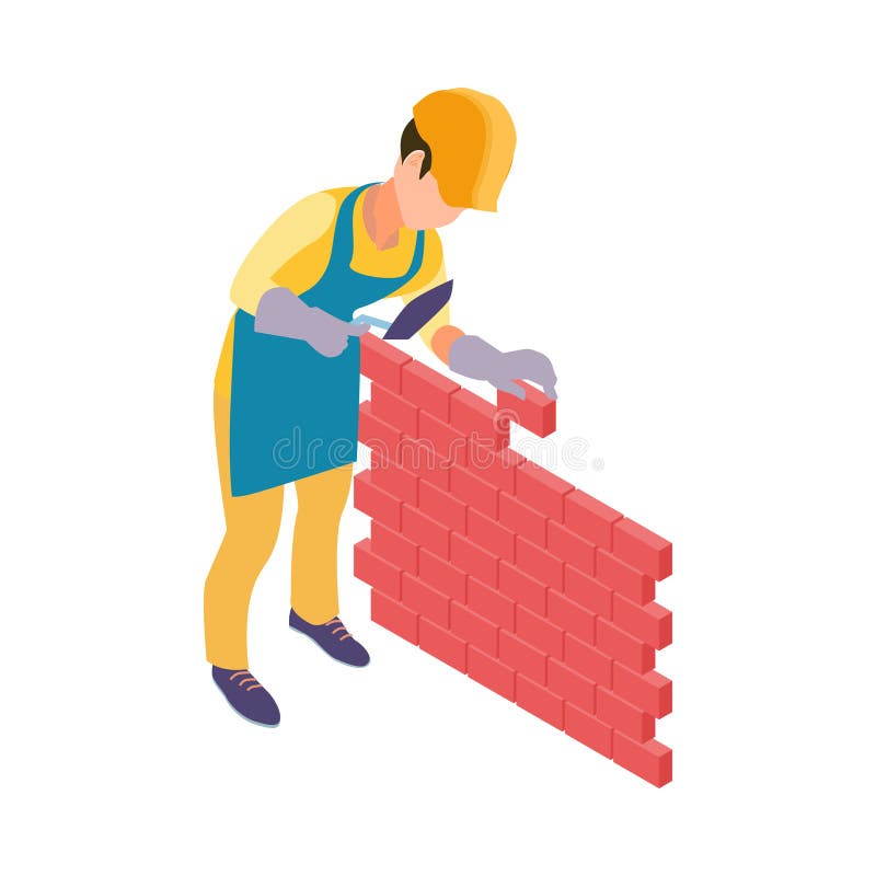 Builder Isometric Illustration Stock Vector - Illustration of icon ...