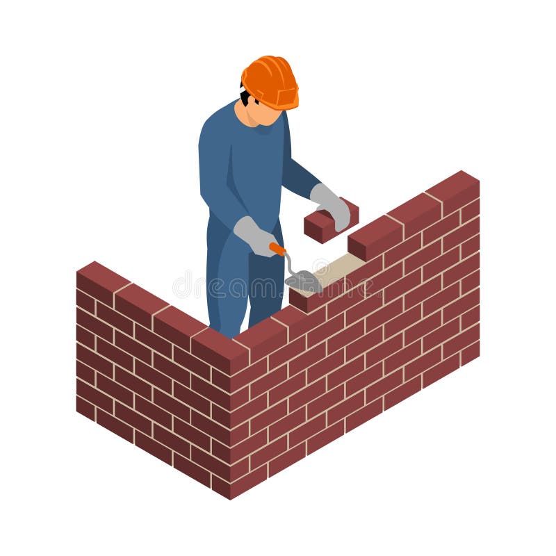 Builder Isometric Illustration Stock Vector - Illustration of icon ...