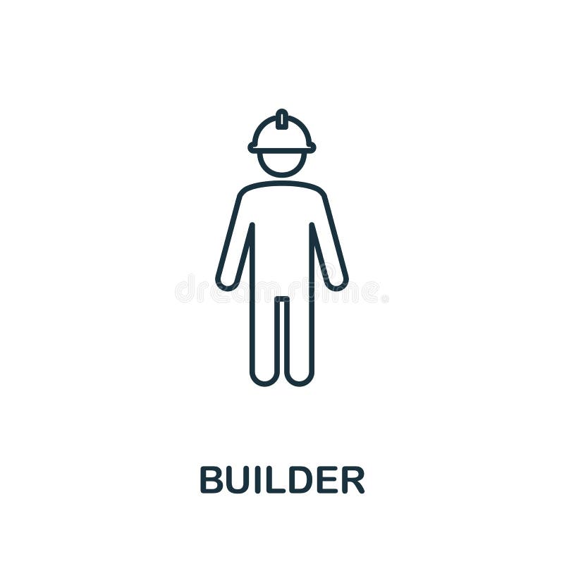 Builder Line Icon. Thin Style Element from Construction Tools Icons ...