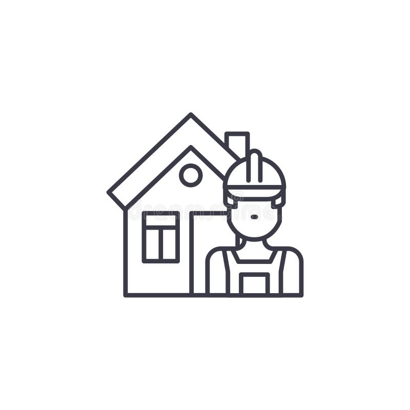 Builder Linear Icon Concept. Builder Line Vector Sign, Symbol ...