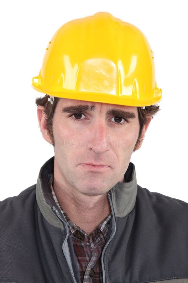 Builder looking upset stock image. Image of repair, hand - 32241045