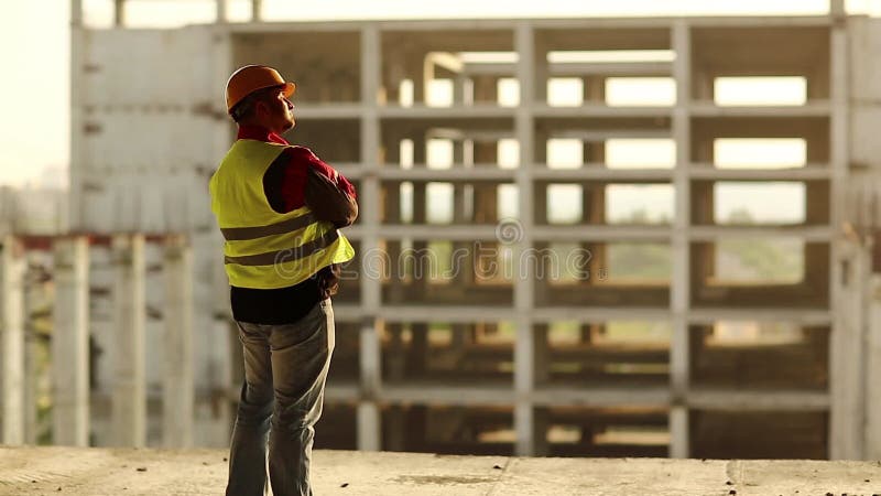 Builder Looks at New Construction Site Stock Footage - Video of ...