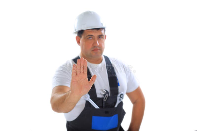 Builder making stop sign stock photo. Image of constructor - 22642306