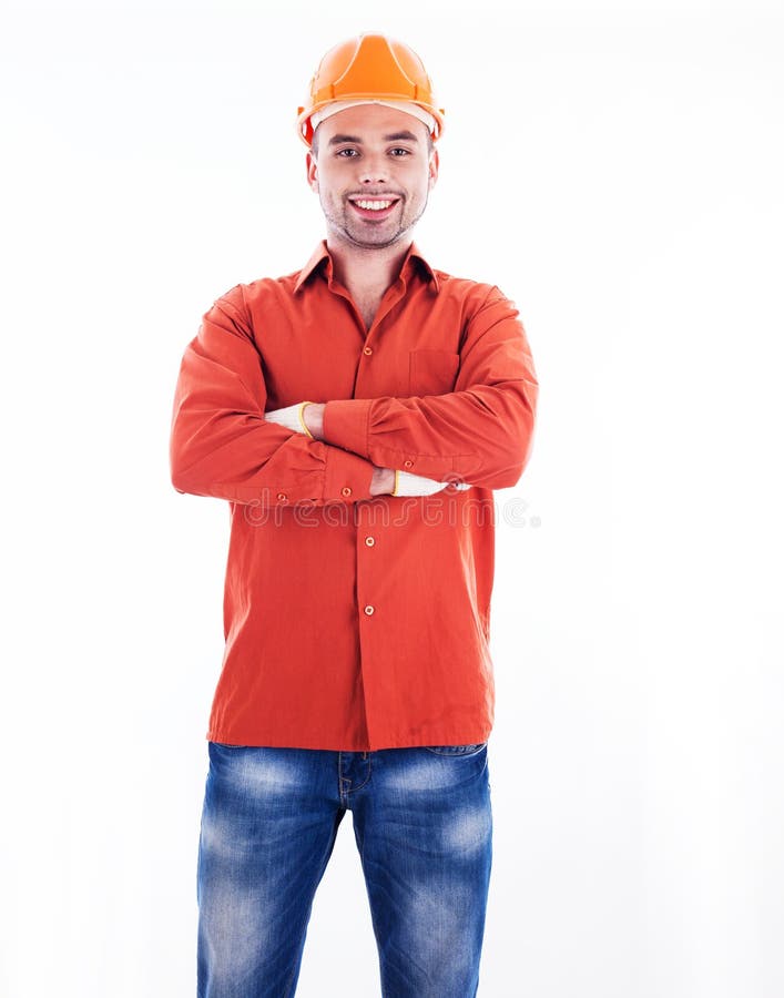 Builder with a Male Client Near Building Under Construction Outdoors ...