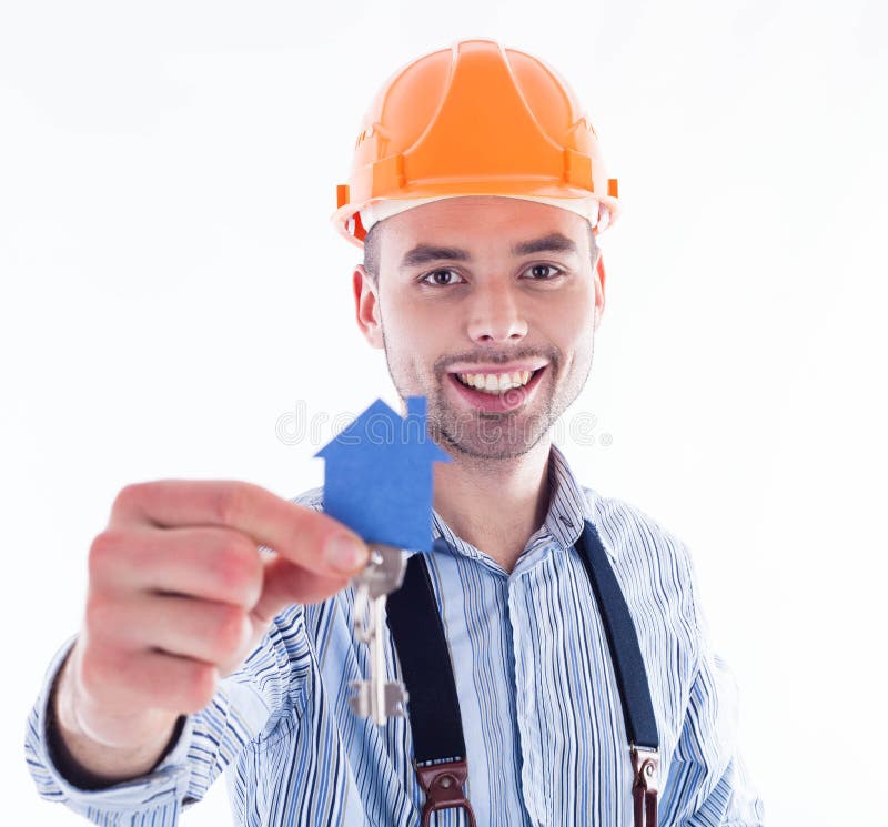 A builder man stock image. Image of house, site, constructor - 29091995