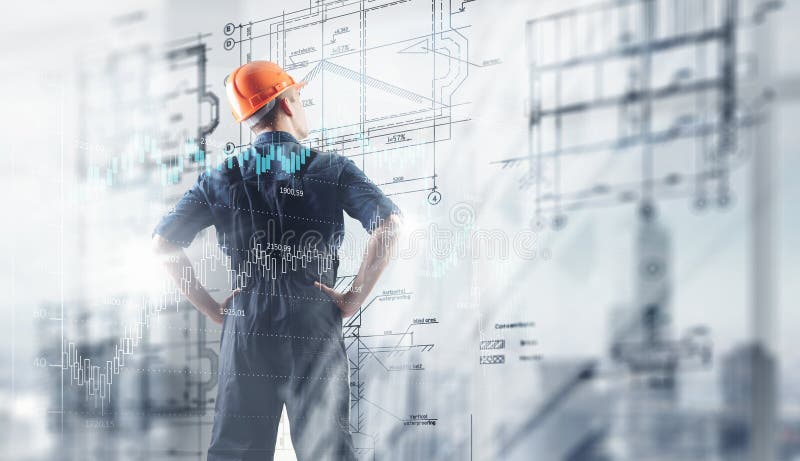 Builder Man Draw Project . Mixed Media . Mixed Media Stock Photo ...