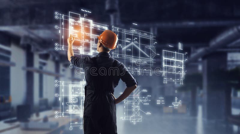 Builder Man Draw Project . Mixed Media Stock Image - Image of marker ...