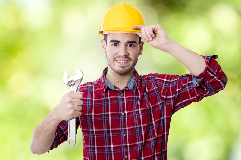 Builder man stock photo. Image of alpinism, hard, bricklayer - 85809214