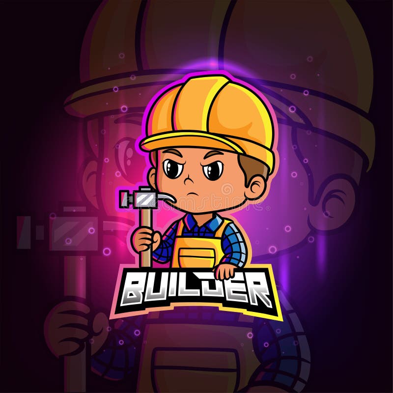 The Builder Mascot Logo Cartoon. Stock Vector - Illustration of human ...