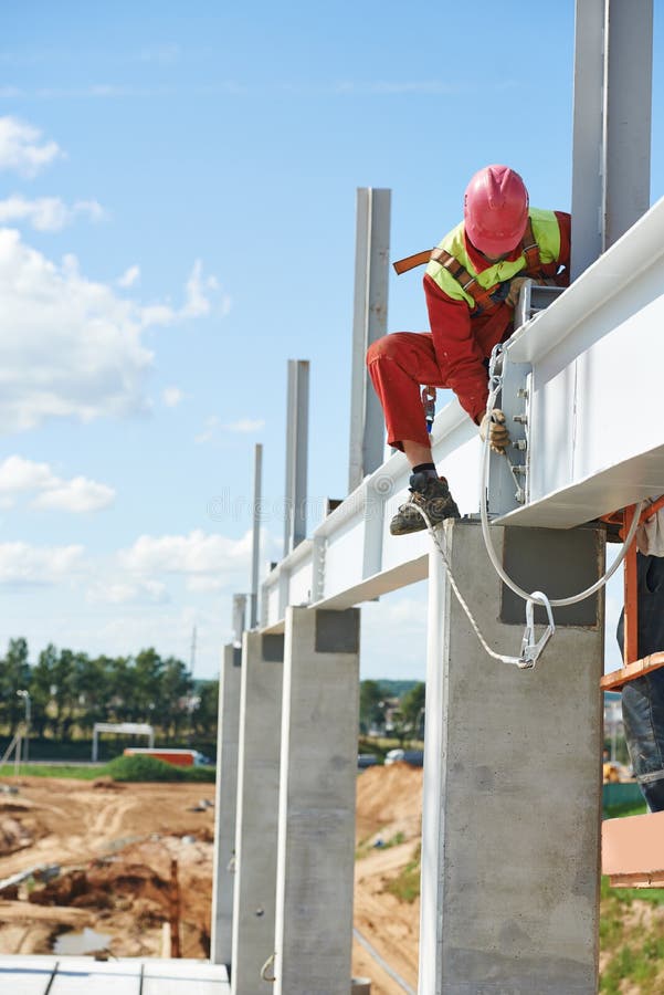 Builder Millwright Worker at Construction Site Stock Photo - Image of ...