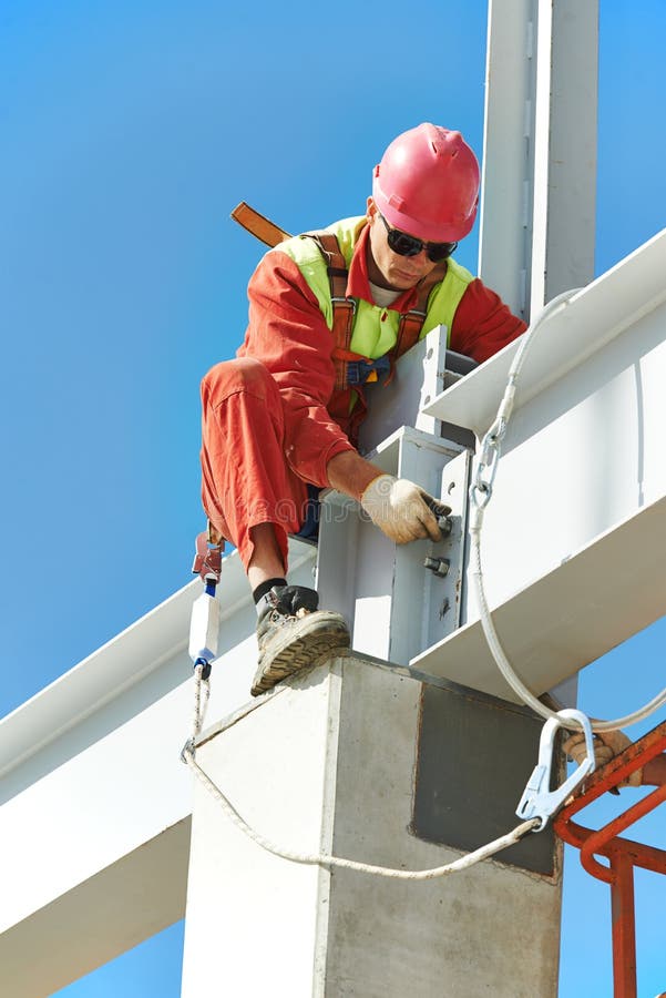 Builder Millwright Worker at Construction Site Stock Photo - Image of ...