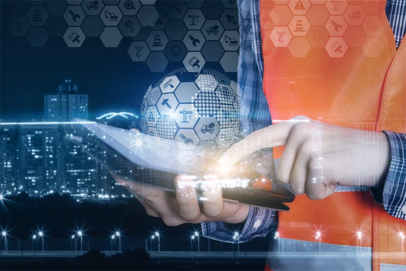 Construction Man Using Drill Stock Photo - Image of building ...