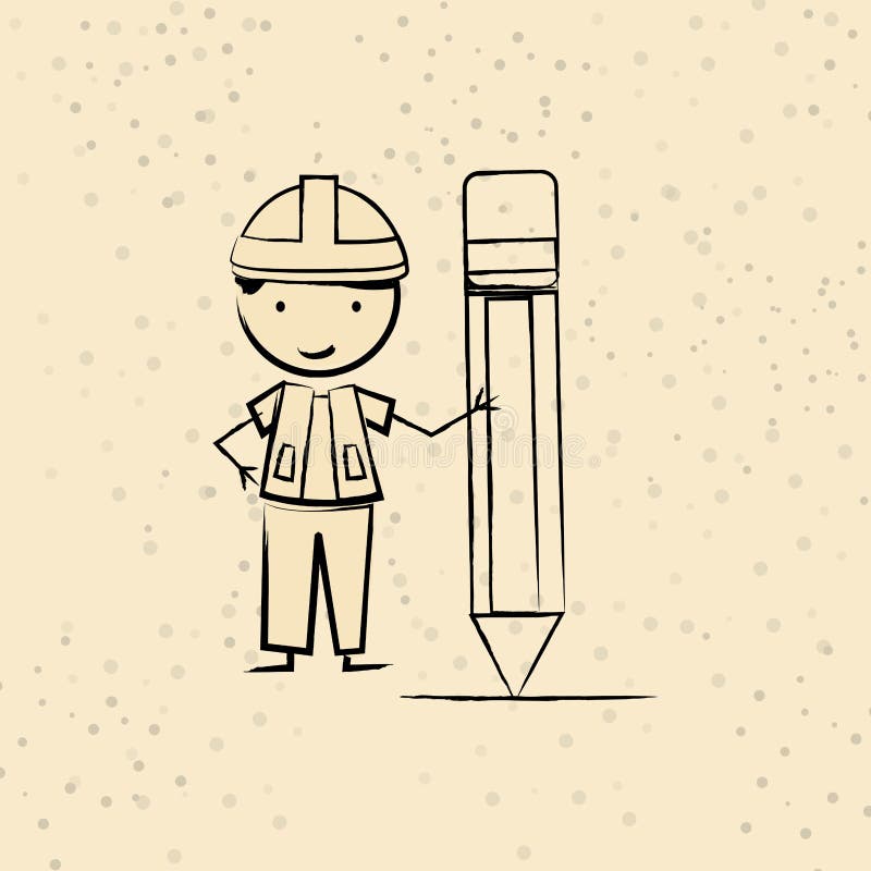 Set Builder, Pencil with Eraser, House Plan and . Paper Art Style ...