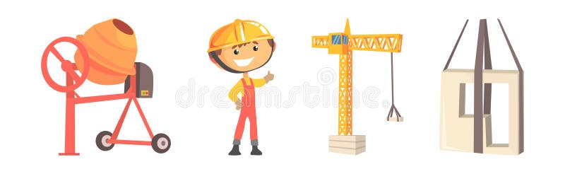 Builder Profession Tool and Handy Equipment Vector Set Stock ...