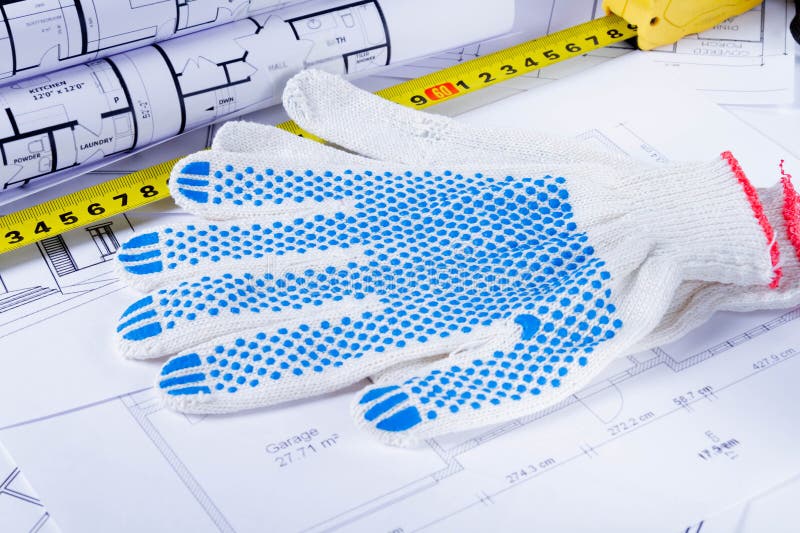 Builder S Tools on the Scheme of the House. Preparing To Build a House ...