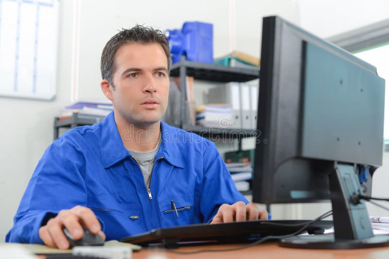 Builder sat in office stock photo. Image of review, engineering - 86206036