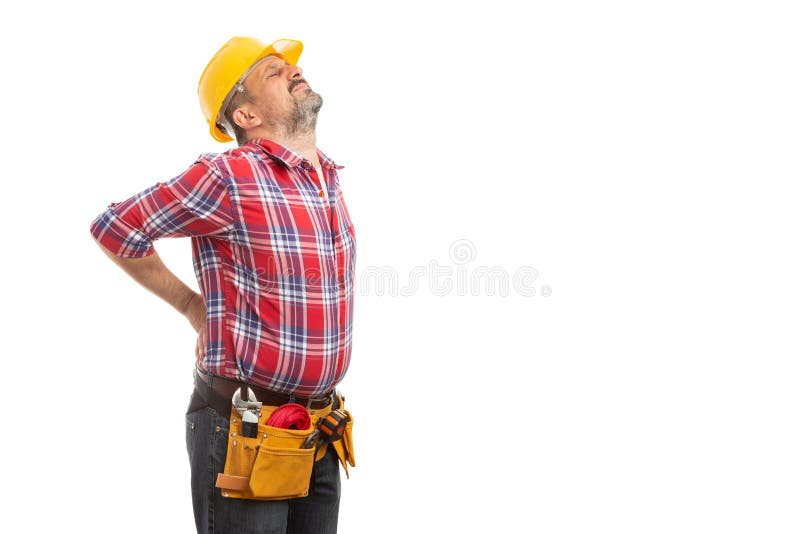 Builder Stretching As Preparing for Hard-work Stock Image - Image of ...