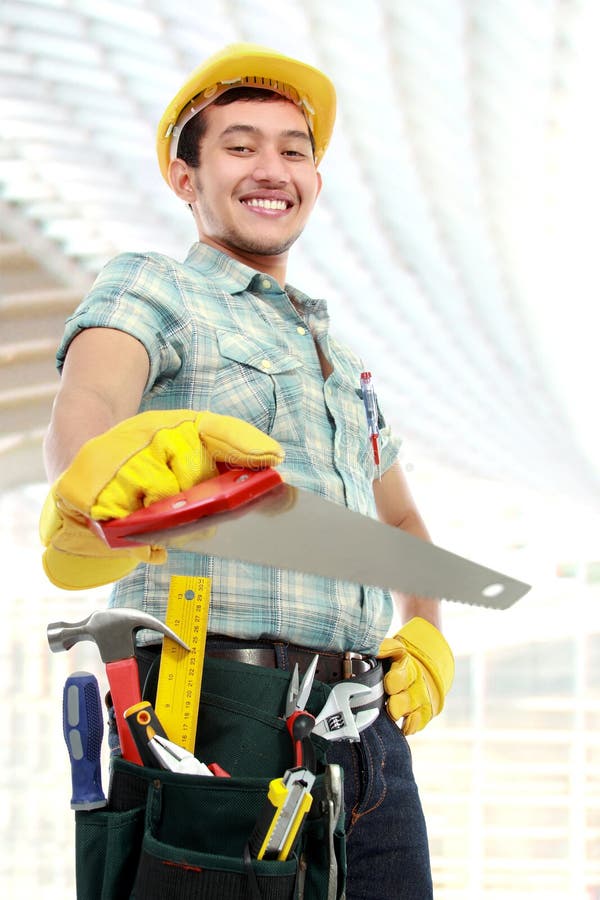 Builder with tools stock photo. Image of industrial, industry - 27453750