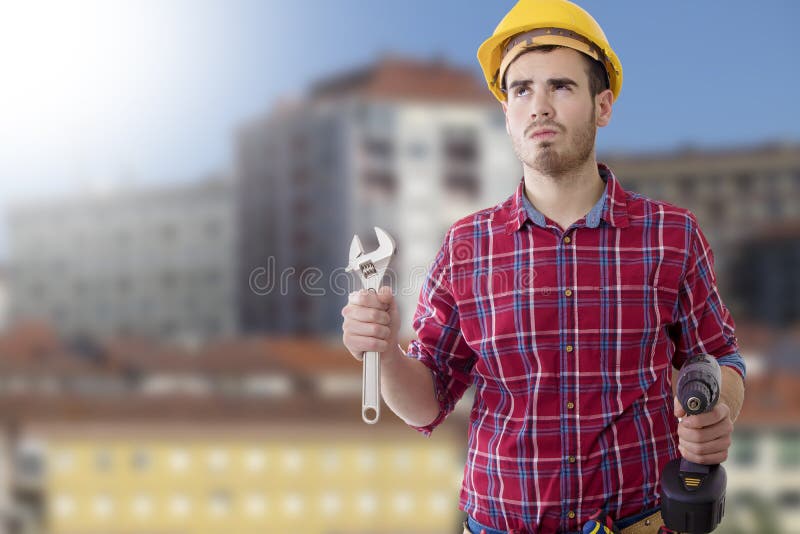 Builder man construction stock image. Image of builder - 94705463
