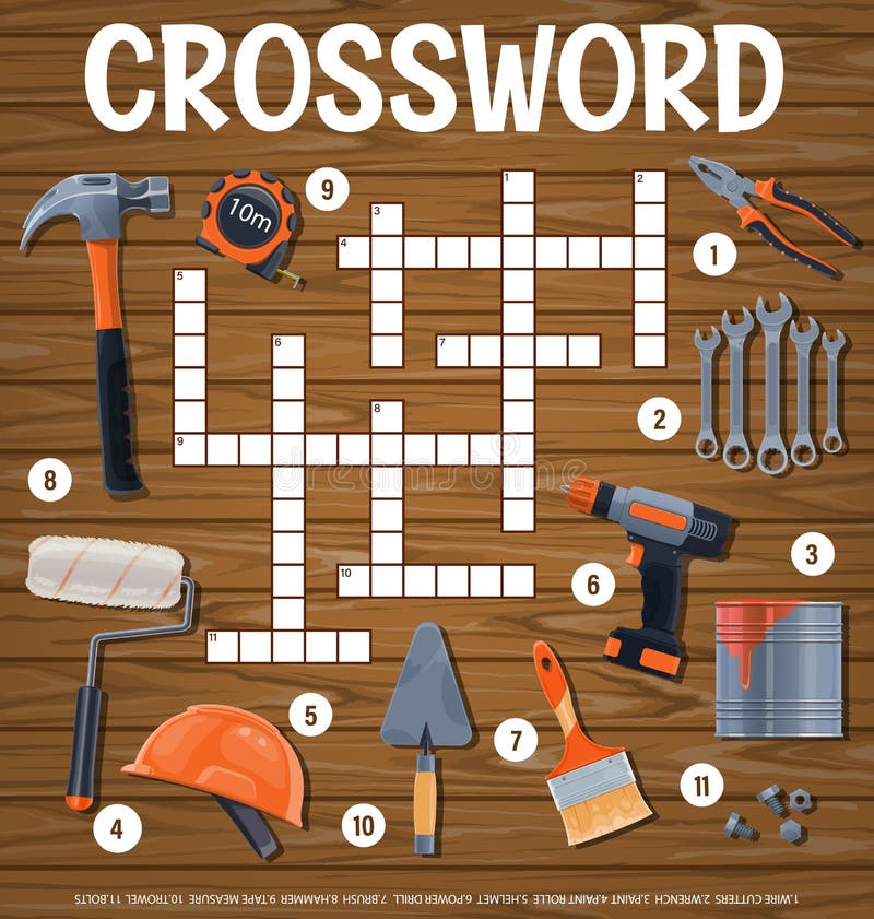 Builder Tools Crossword Grid Find Word Quiz Game Stock Vector Illustration Of Grid Quiz