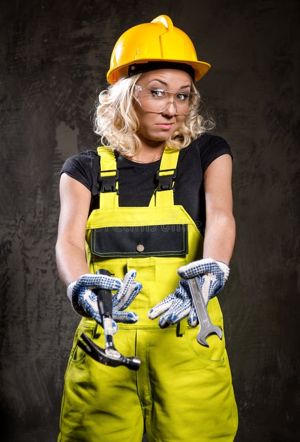 Builder woman with tools stock photo. Image of modern - 31306946