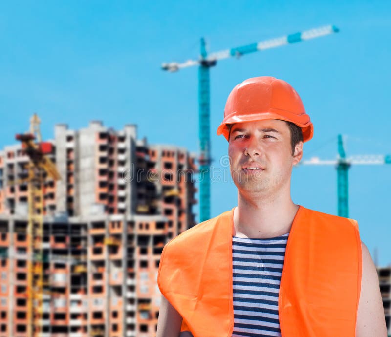 Builder at work stock photo. Image of work, uniform, operating - 25172538