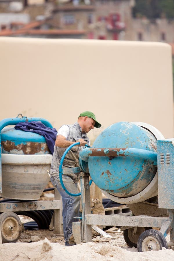 Builder at work stock photo. Image of mason, brick, repairing - 79926594