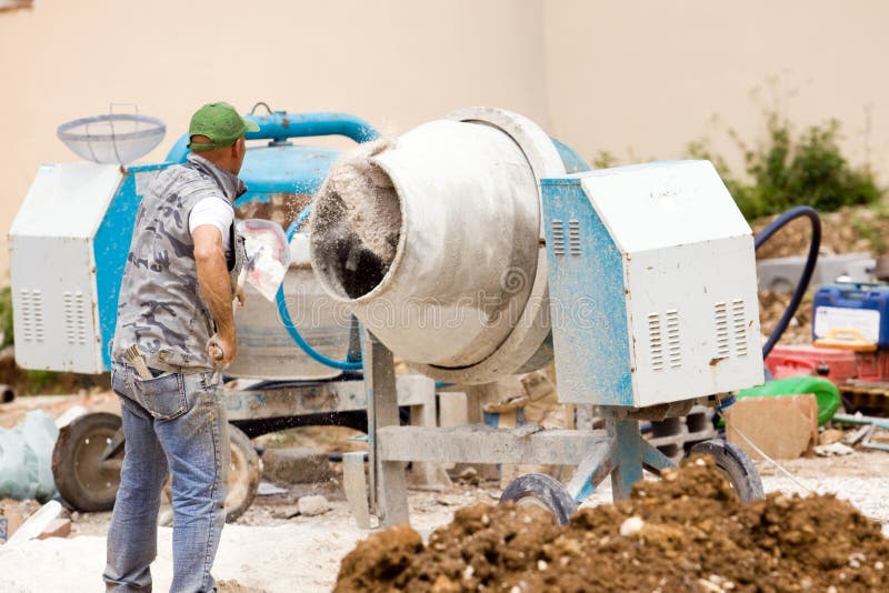 Builder at work stock photo. Image of pavement, architecture - 79926730