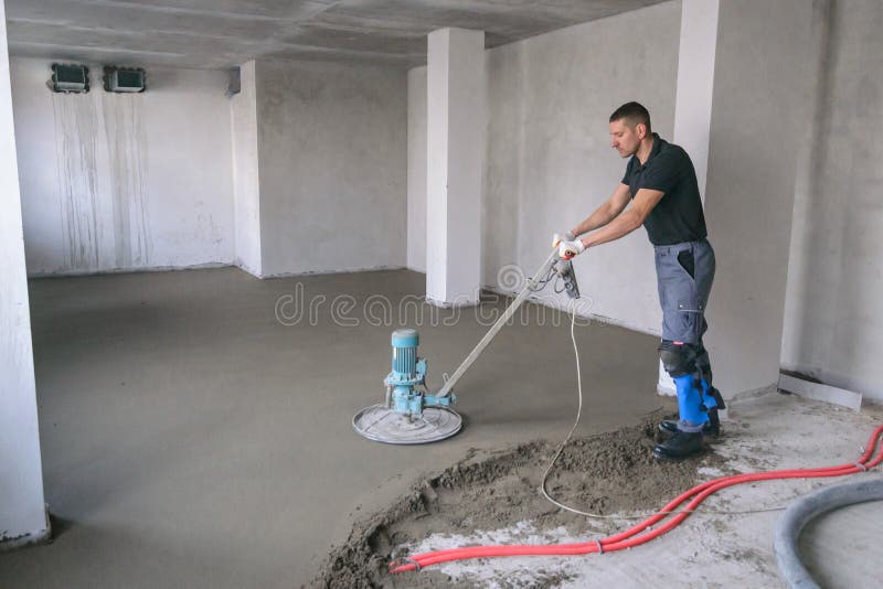Builder in Work Clothes Prepares Tools and Materials Stock Image ...