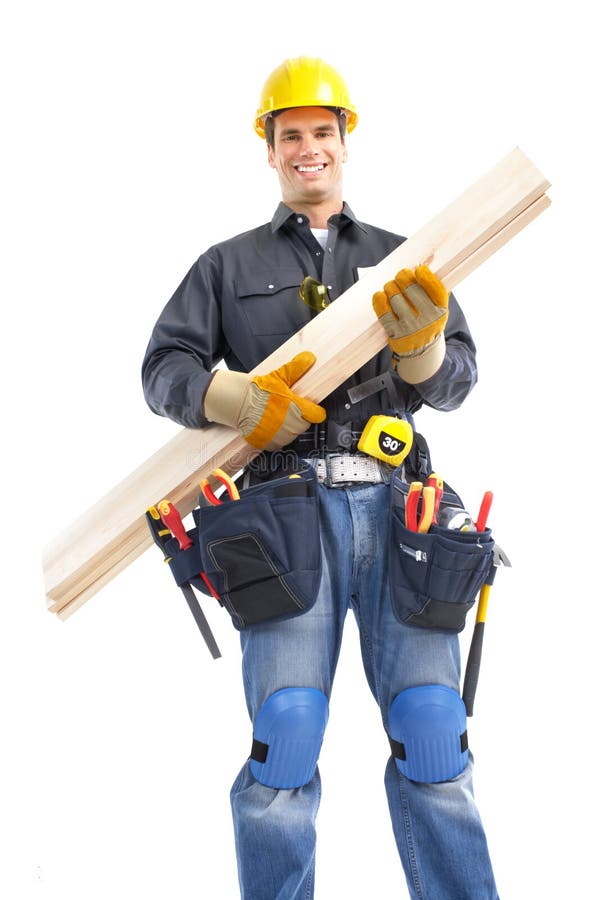 Handsome smiling builder stock image. Image of employee - 17214549