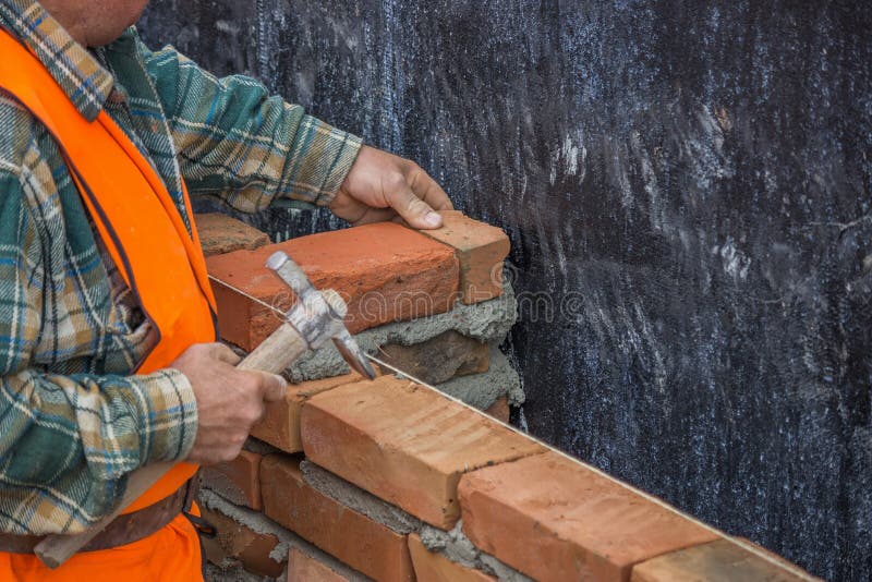 Construction Mason Worker Bricklayer Stock Image - Image of laborer ...