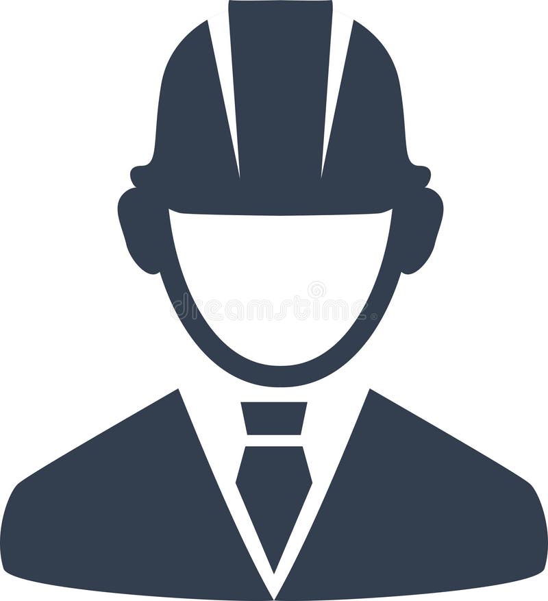 Builder Worker Engineer Man Avatar Icon Line Art Stock Vector ...