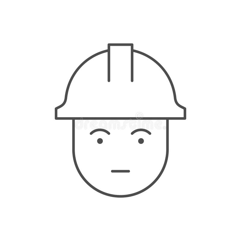 Builder or Worker Line Outline Icon Stock Vector - Illustration of ...